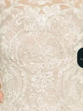Oleg Cassini | Dresses | Oleg Cassini Ivory Lace Ball Gown Wedding ...